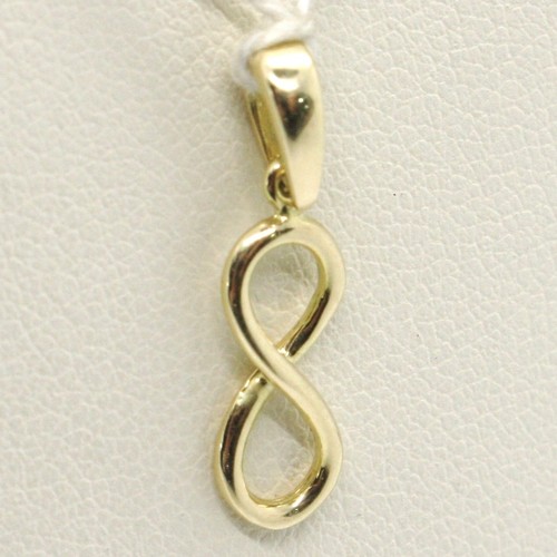 18K YELLOW GOLD PENDANT CHARM INFINITY INFINITE, MADE IN ITALY 0.8 ...