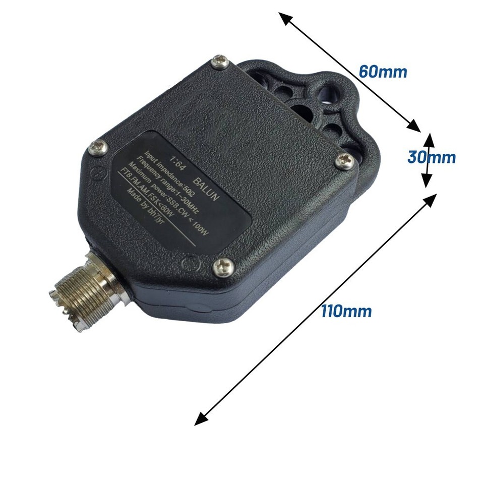 1:64 Balun End Fed Half Wave Antenna Balun 1-30MHz 100W PEP EFHW Balun ...