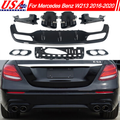 A E53 Style Rear Diffuser W/ Exhaust Tips For Mercedes W213 E300 E400 ...