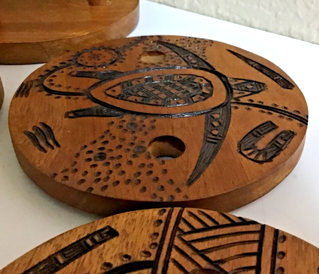 Handcrafted Drink Coaster Set | Wood Burn Art | Pyrography | Reptile ...
