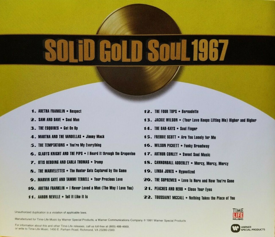 Solid Gold Soul 1967 CD 1991 EXCELLENT / MINT CONDITION / FREE SHIPPING ...