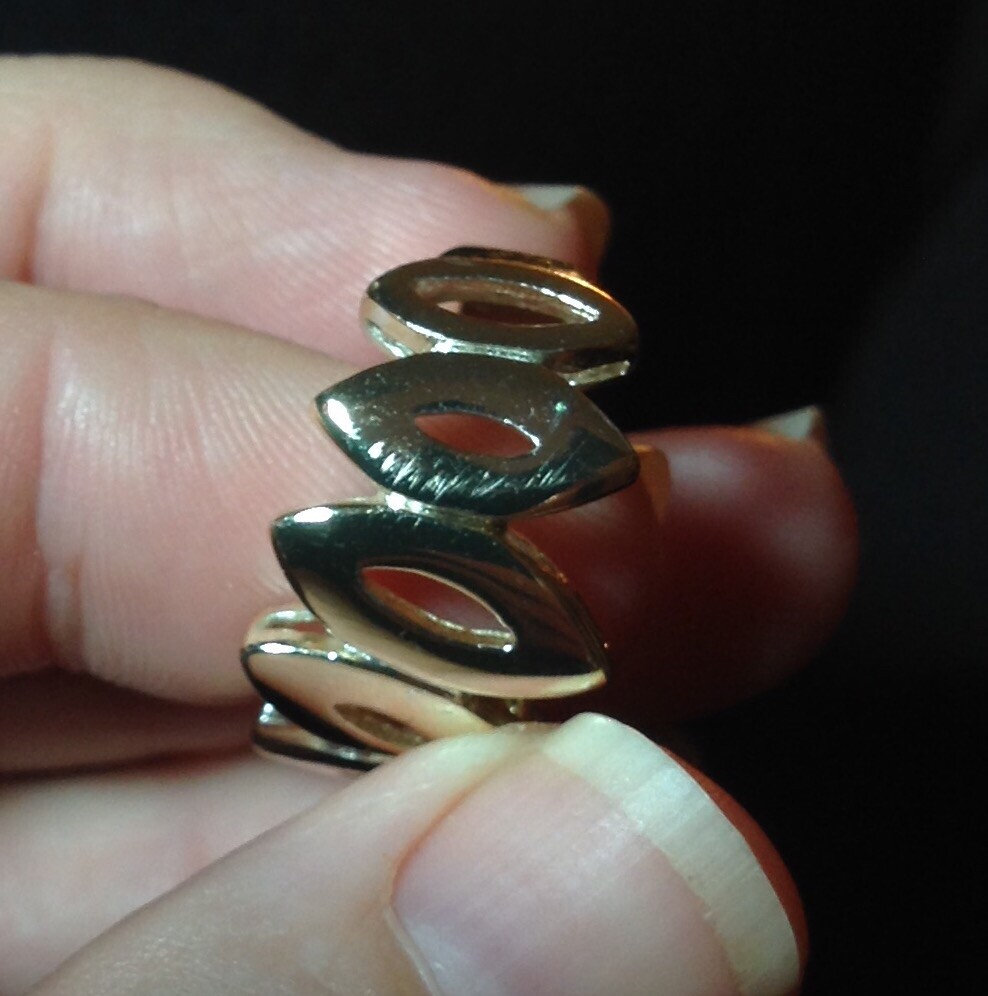 Sterling Silver Modernist Open Leaf Design Ring Size 7.5 | eBay