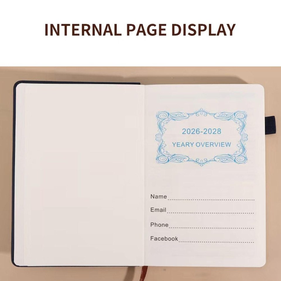 2026-2028 Three Year Plan Calendar January to December Minimalist Diary ...