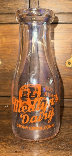 Vintage MEDLYN'S DAIRY STONY CREEK, CONN ACL Pint MILK BOTTLE | eBay