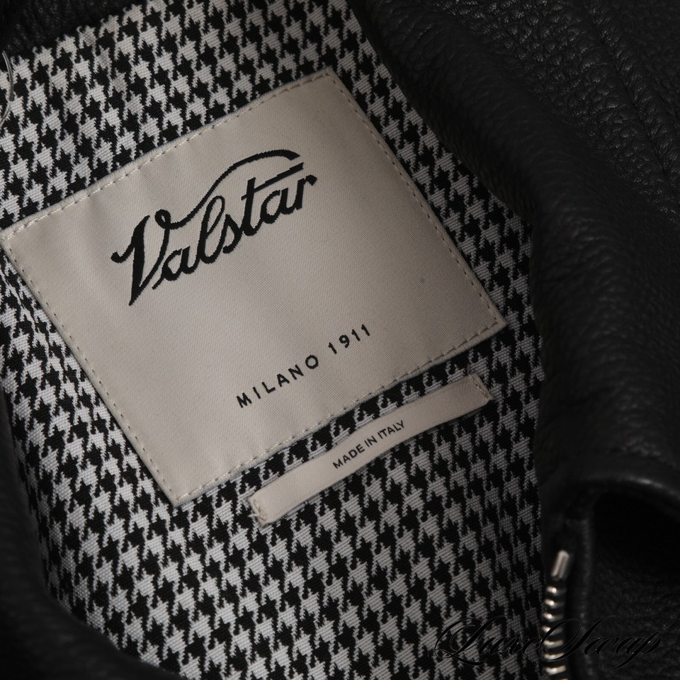 #1 MENSWEAR LNWOT Valstar Milano Black Deerskin Leather Motorcycle ...