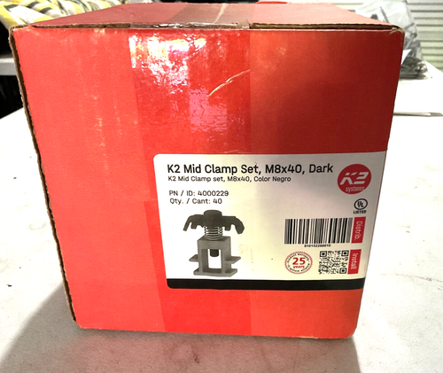 (C) K2 Systems Mid Clamp Set 27-40mm Dark #4000229 Case of 40 New | eBay