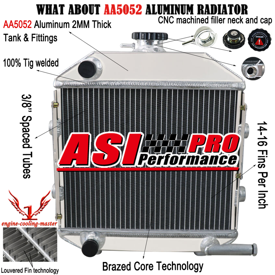 ASI Aluminum Tractor Radiator fit Ford Compact 1300 CAPACITY Engine ...