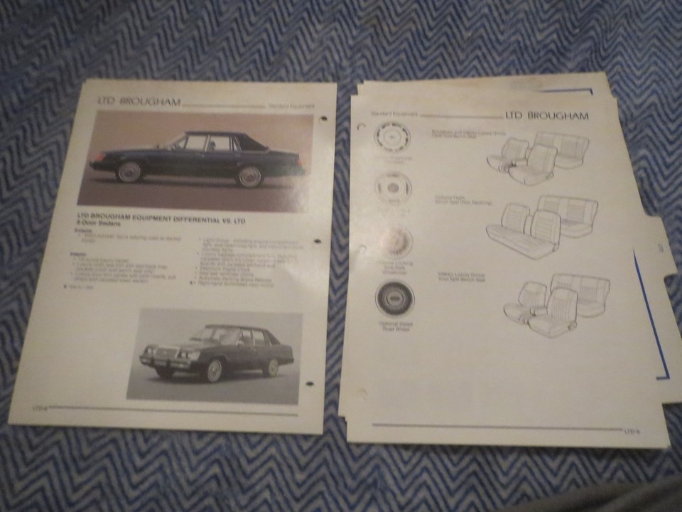1985 FORD LTD DEALERSHIP SALESMANS DEALER ALBUM REFERENCE SHEETS SET | eBay