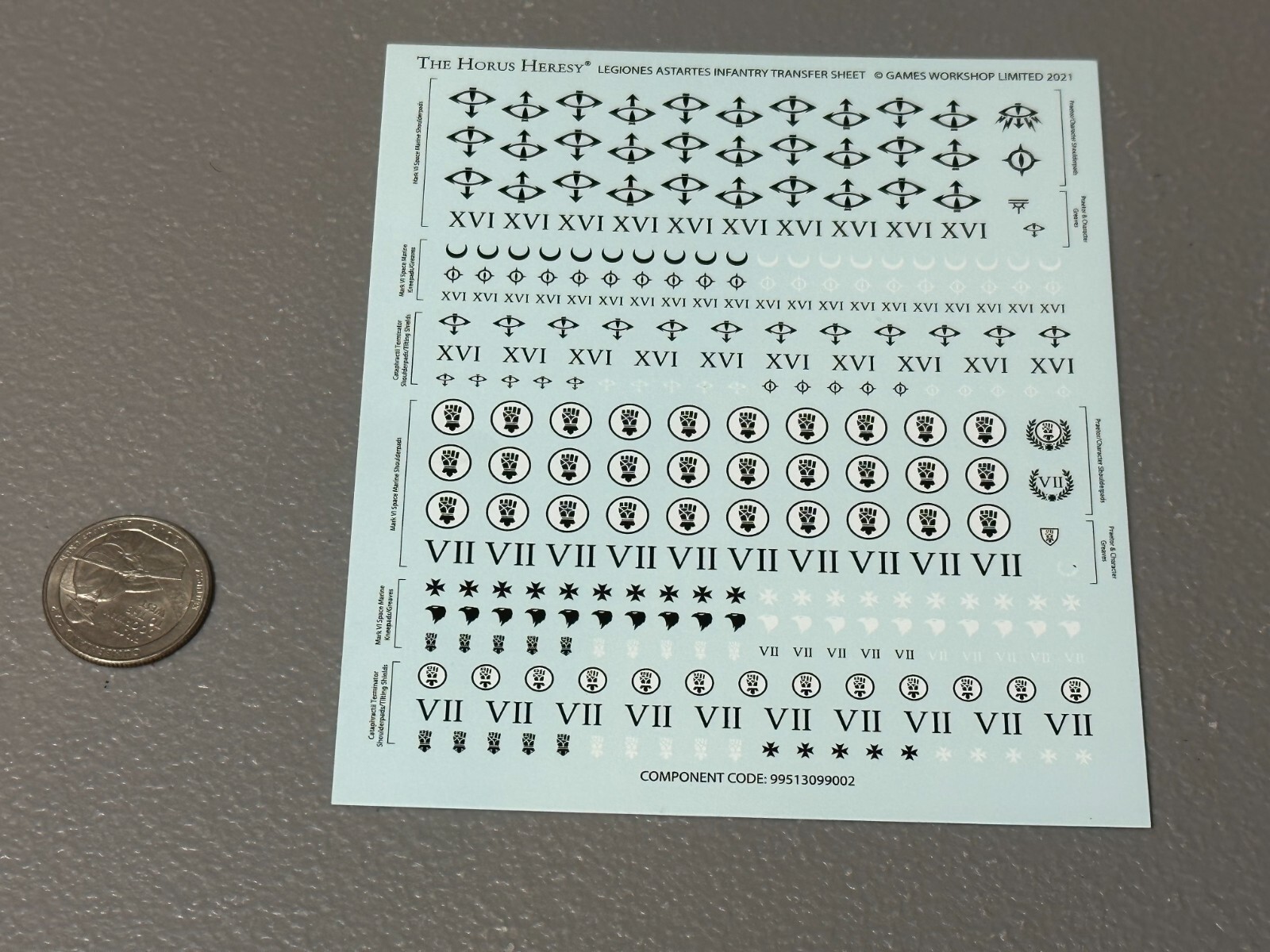 BAGE TRANSFERS LEGIONES INFANTRY TRANSFER SHEET WARHAMMER HORUS HERESY ...