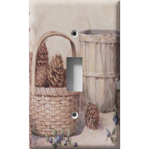 Pine Cone Baskets Decorative Light Switch Plate Cover Outlet Wall Plate ...