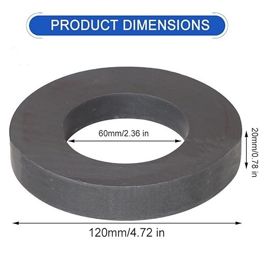 Ferrite Ring Large Magnet,4.72In Dia Big round Ceramic Disc Heavy Duty ...