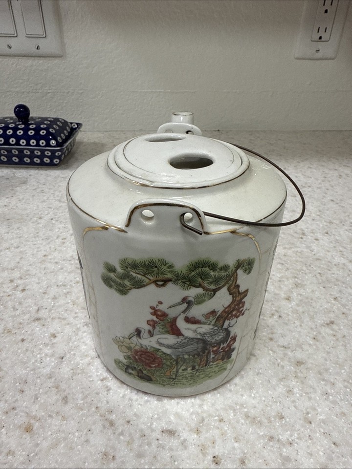 Vintage Japanese Teapot Geisha girls with metal handles | eBay