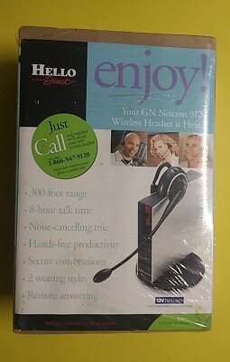 GN Netcom 9120 Wireless Headset with Flex Boom Mic Charger NEW | eBay