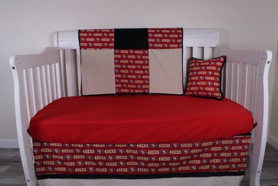 3pc Crib Bedding Set. Crib Skirt. Crib Sheet. 49ers Crib. 49ers | eBay