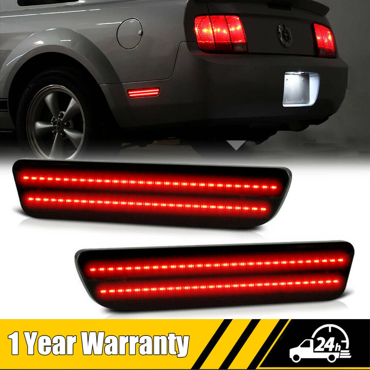 Black Lens Side Marker LED Light For 2005-09 Ford Mustang Rear Bumper ...