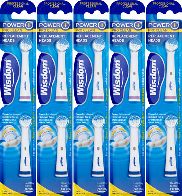 5 x Wisdom Power Plus Electric Toothbrush Replacement Heads | eBay ...