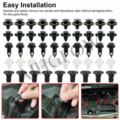 100 Pcs Fender Liner Fastener Rivet Push Clips Retainer For Toyota ...