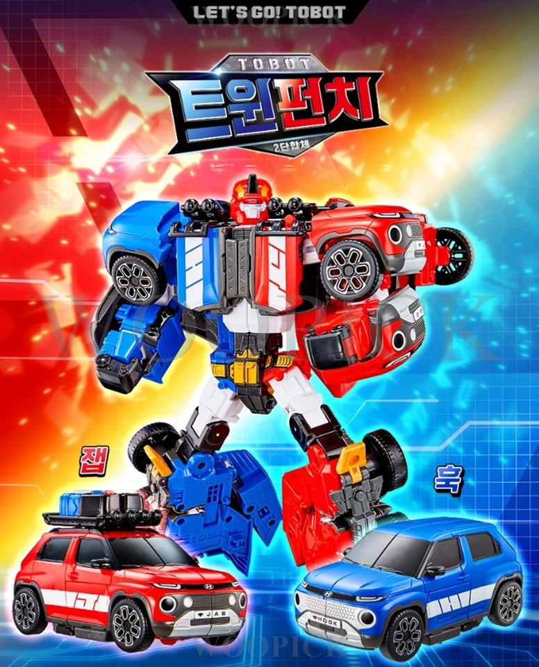 TOBOT 2024 TWIN PUNCH Blue Hook &Red Jab Combine Transformer Robot ...
