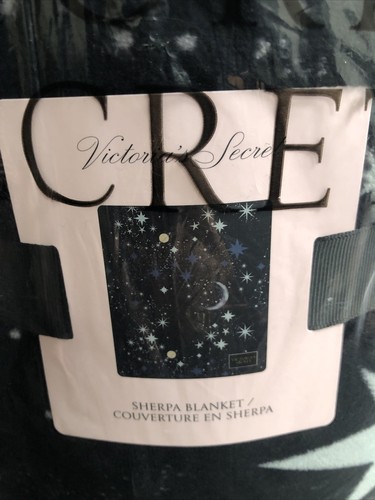 New Victoria Secret 2021 SHERPA BLANKET BLUE MOON BLACKWHITE 50”x 60 ...