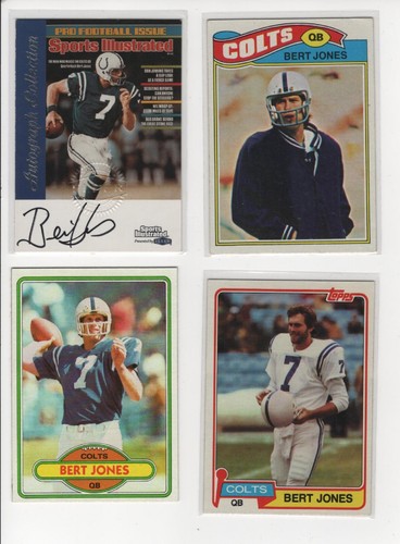 BERT JONES CERTIFIED AUTOGRAPH + 3 MORE TOPPS CARDS BALTIMORE COLTS LSU ...