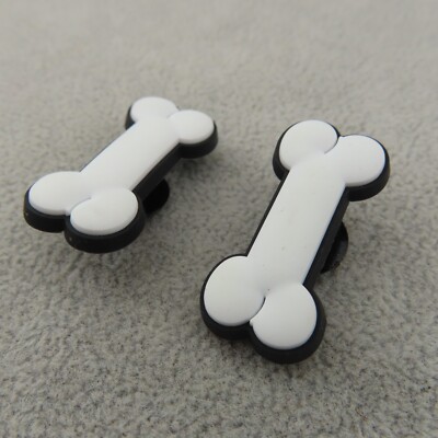 DOG BONES Shoe Charms for Shoes Wristbands Set of 2 Cute Puppy Food Pet ...