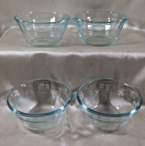 PYREX 463 Blue Tint Glass Custard Cups Ramekin Bowls Set of 4 | eBay