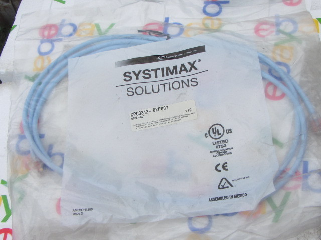 Systimax Solution Patch Cable GS8E-LB7, 7ft. Blue -- CPC3312-02F007 ...