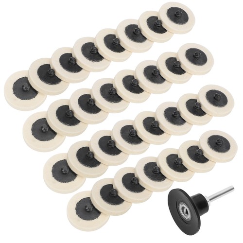 30x 2 Inch Compressed Wool Fabric Sanding Discs Buffer Pad Holder w/ 1/ ...