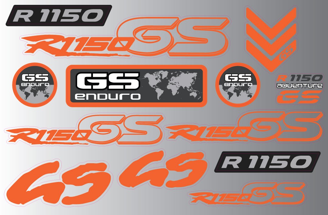 Motorcycle Stickers Decals for BMW R1150 GS Set 3 Vinyl Laminated ...