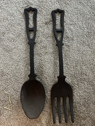 Decorative Cast Iron Spoon And Fork Set 20 Inches Long | eBay