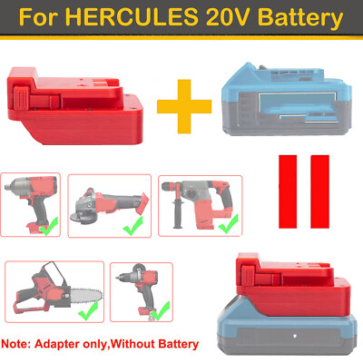 1× Adapter For Hercules 20V Li-ion Battery To Fits Milwaukee 18V Power ...