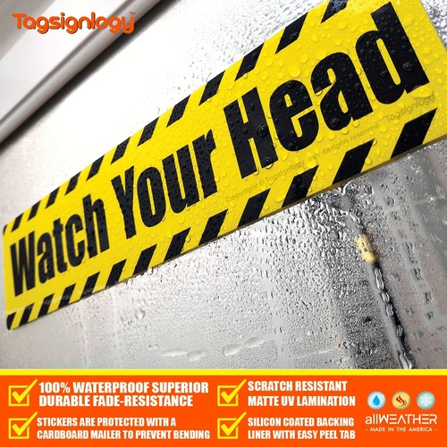 (4 pcs) WATCH YOUR HEAD Vinyl Sticker – UV Waterproof Outdoor Safety ...