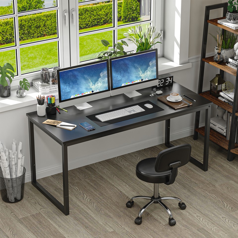 47/55 inch Computer Desk Home Office Desk Wooden Study Writing Table 2 ...