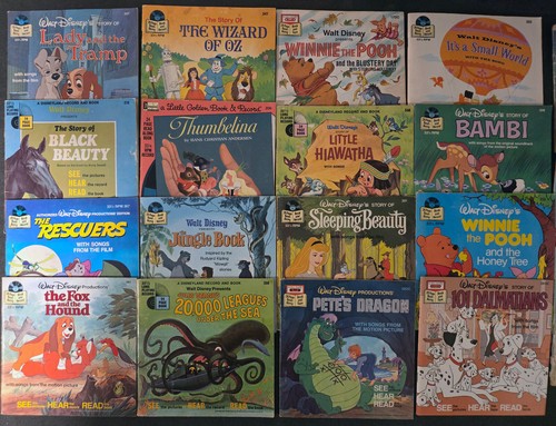 Vintage Lot of 19 Walt Disney Read Along Book and Record Fox & Hound ...