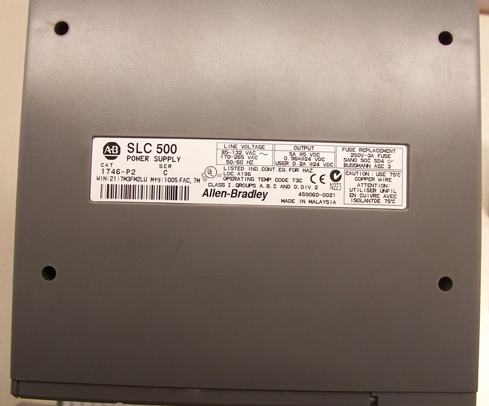 Allen Bradley SLC 500.. 7 SLOT RACK, WITH SOME MODULES, UNTESTED, (NO ...