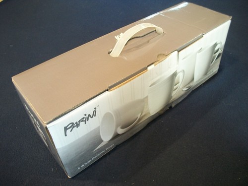 PARINI SET OF 4 WHITE CERAMIC MUGS Cups Coffee - Tea - Etc New in ...