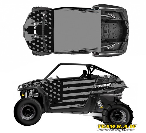 Racing Graphic Kit Decal UTV Distress Flag 2011-2016 Polaris RZR 800 ...