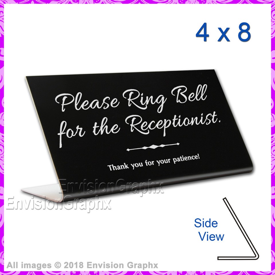 4x8 Engraved Plastic Office Front Desk Sign - PLEASE RING BELL FOR ...