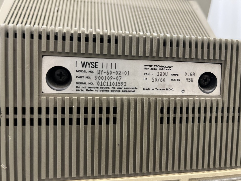 CLSI Wyse WY-60 Terminal Amber CRT Monochrome Terminal Display Monitor ...