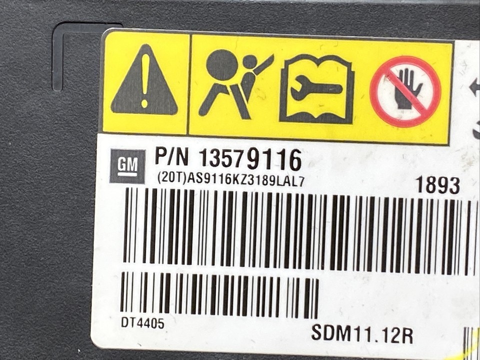 Chevrolet Silverado SRS Air Bag Airbag Restraint Control Module Unit ...