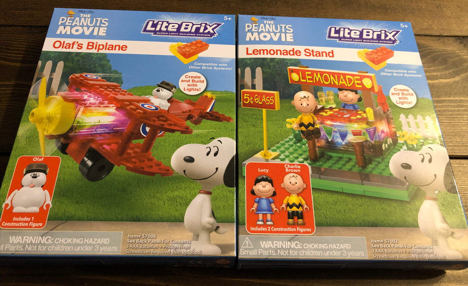 Lite Brix Peanuts Lemonade Stand And Olafs Biplane Sets - Lucy, Charlie ...