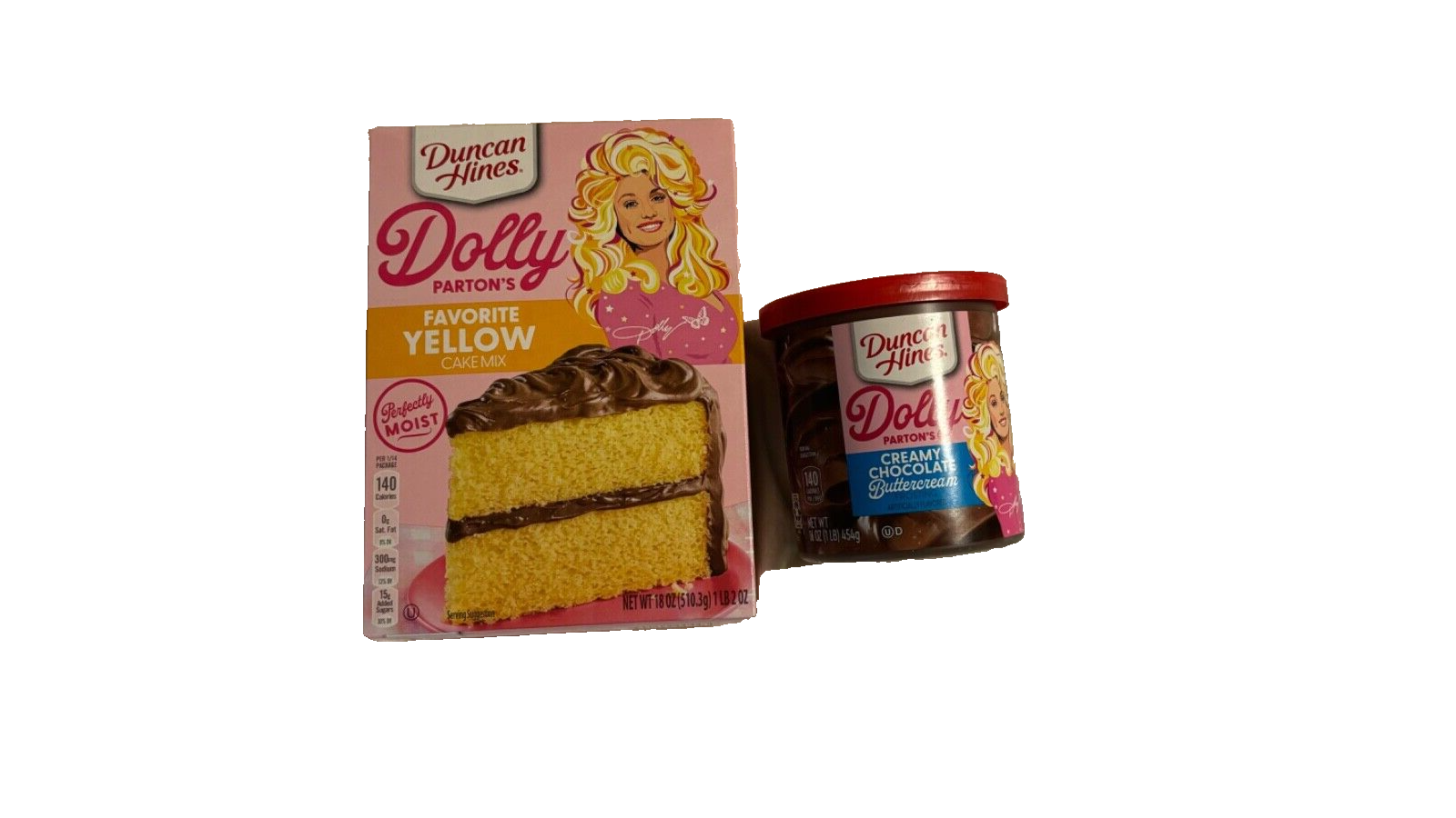Dolly Parton's Favorite 1-Yellow Cake Mix & 1 Chocolate Frosting Brand ...