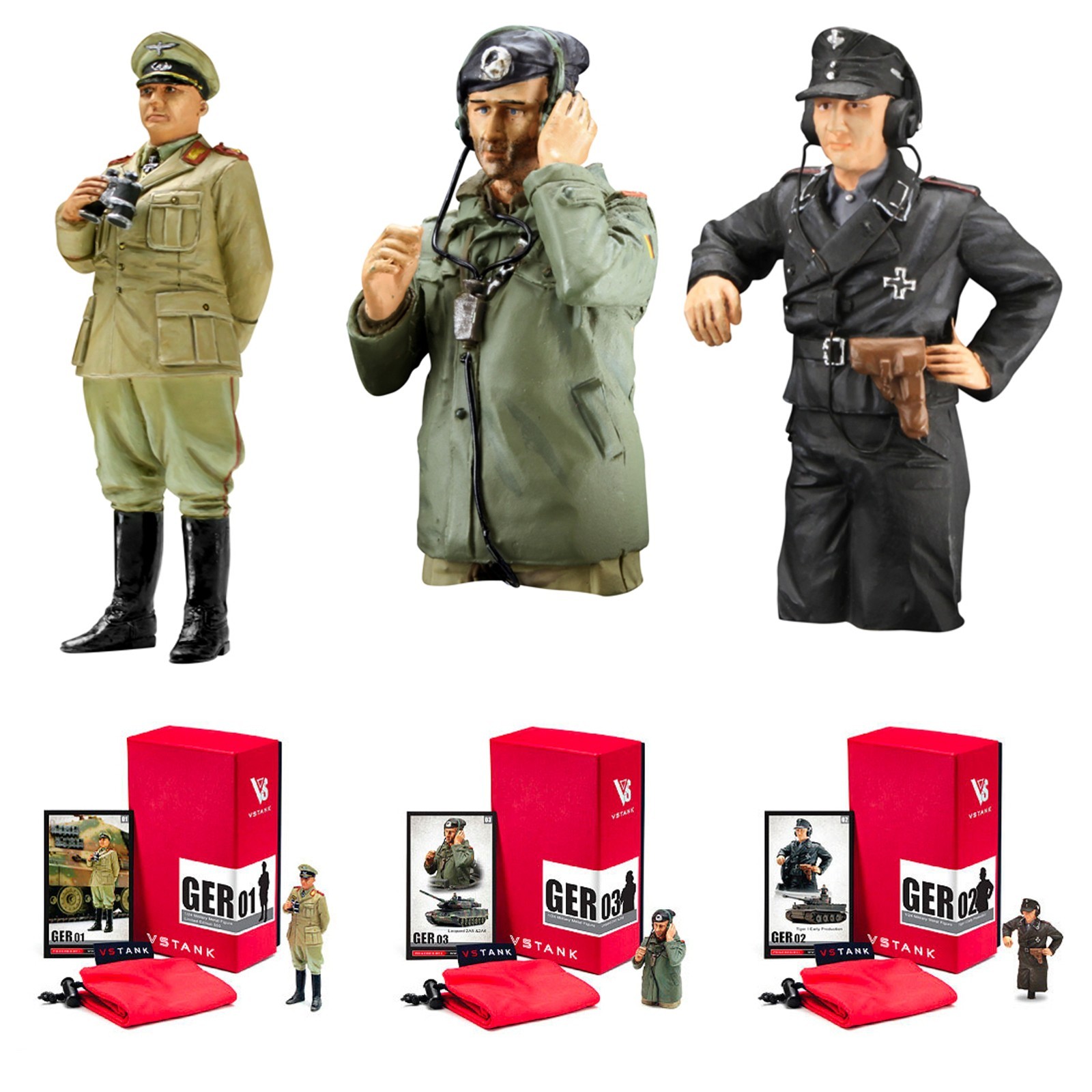 VSTank German Commanders 1/24 WW2 LTD Edition Metal Soldier Collectible ...