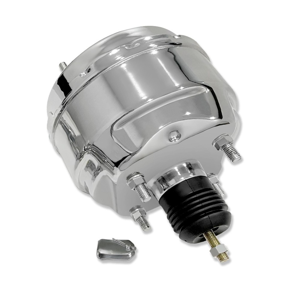 8" Dual Diaphragm Universal Bendix Style Brake Booster Chrome Finish ...