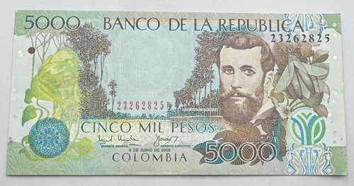 2003 Colombia 5000 Peso - Bill - Cinco Mil Pesos Columbian Note - Free ...