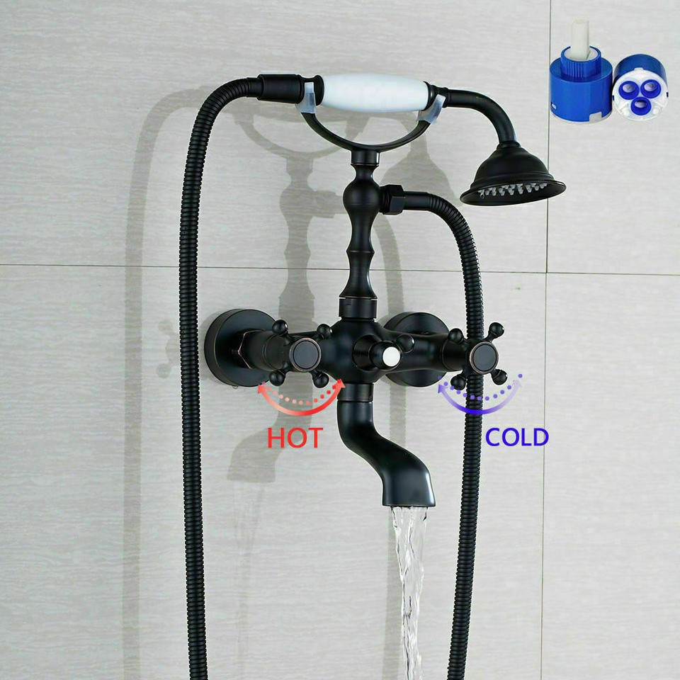 Clawfoot Bathtub Tub Filler System Tap Hand Shower Faucet Set Wall ...