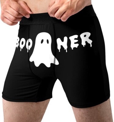 Halloween Underwear Adult Black SPOOKY GHOST BOO-NER Fun Boxer Briefs ...