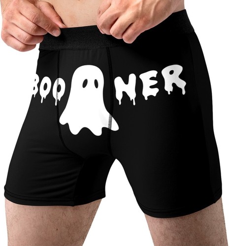 Halloween Underwear Adult Black SPOOKY GHOST BOO-NER Fun Boxer Briefs ...