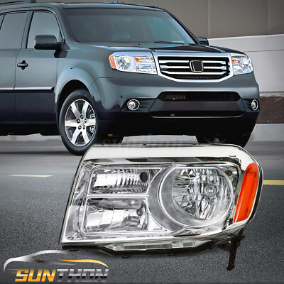 For 2012-2015 Honda Pilot Halogen Chrome Housing Headlights Assembly ...