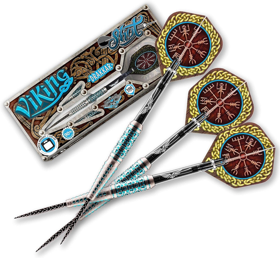Darts Viking Drakkar 90% Tungsten Pro Throwing Darts Steel Tip Set ...